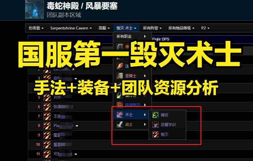 魔兽世界国服第一毁灭术士所有搭配介绍-魔兽世界tbc天花板团本dps_去玩玩吧